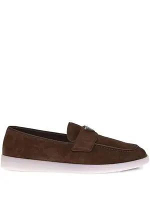 Prada Soft Suede Loafers - Brown