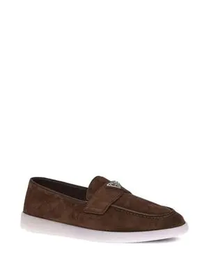 Prada Soft Suede Loafers - Brown