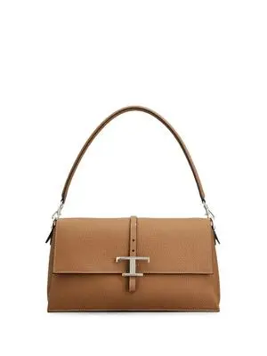 TOD'S T Timeless Small Leather Flap Bag - Brown