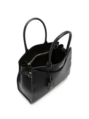 Prada Prelude Large Leather Tote Bag - Black