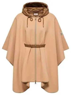 Moncler Padded Wool Blend Cape - Multicolor