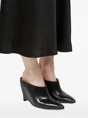 MAISON MARGIELA Sculptural Wedge Mules - Black