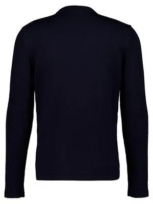 Prada Wool Sweater With Nylon Patch Pocket - Blue