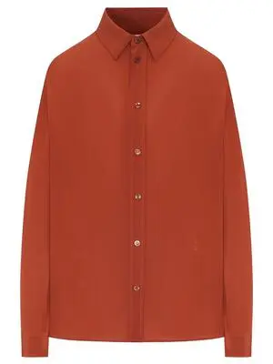 Saint Laurent Silk Chemise - Red