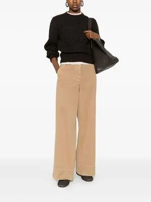 Brunello Cucinelli Cashmere And Wool Ribbed Sweater - Brown