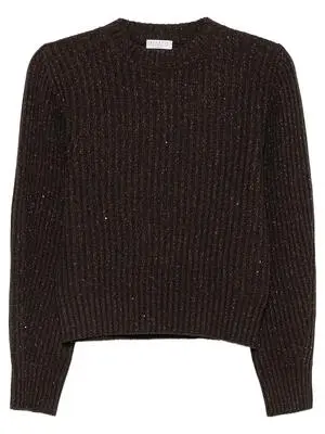 Brunello Cucinelli BRUNELLO CUCINELLI Cashmere And Wool Ribbed Sweater Brown