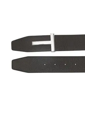TOM FORD Grained Leather T-icon Reversible Belt - Brown