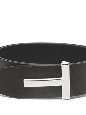 TOM FORD Grained Leather T-icon Reversible Belt - Brown