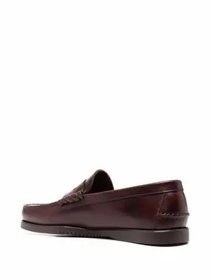Paraboot Smooth Leather Penny Loafers - Brown