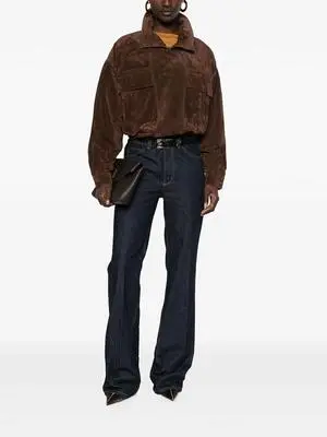Saint Laurent Jacket In Vintage Split Leather - Brown