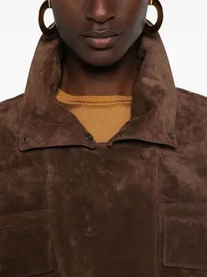 Saint Laurent Jacket In Vintage Split Leather - Brown