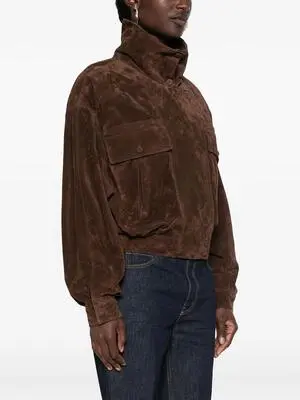 Saint Laurent Jacket In Vintage Split Leather - Brown