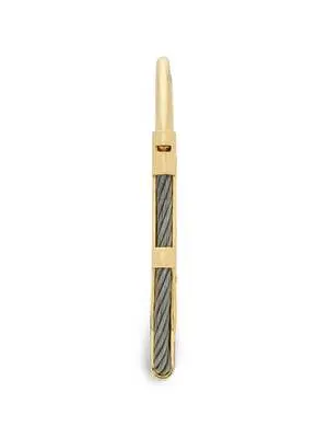 Saint Laurent Cassandre Cable Key Ring In Metal