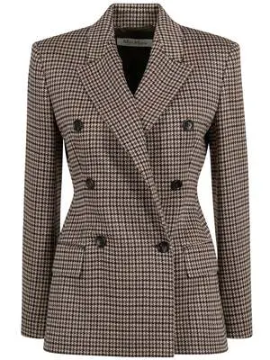 Max Mara Eccelso Wool Blend Double Breasted Blazer - Brown