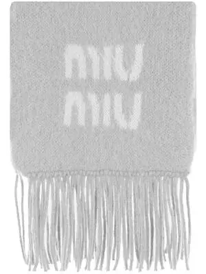 Miu Miu Wool And Mohair Scarf - Gray