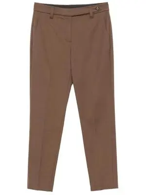 Brunello Cucinelli Tapered Leg Cotton Trousers - Brown