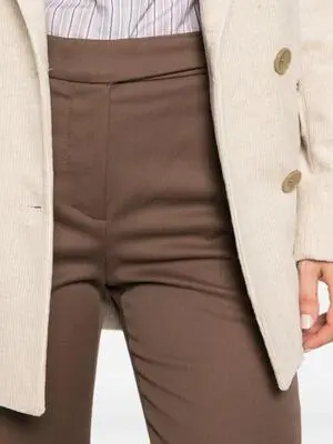 Brunello Cucinelli Tapered Leg Cotton Trousers - Brown