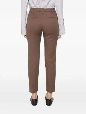 Brunello Cucinelli Tapered Leg Cotton Trousers - Brown