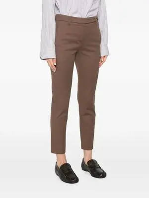 Brunello Cucinelli Tapered Leg Cotton Trousers - Brown