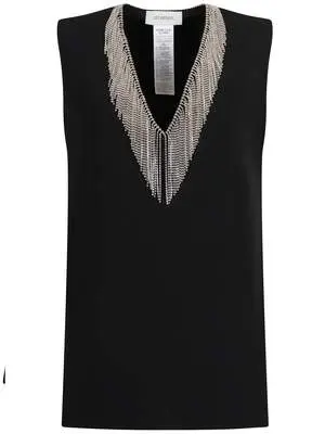 Sportmax Sleeveless Top With Rhinestone - Black