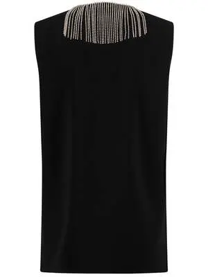 Sportmax Sleeveless Top With Rhinestone - Black