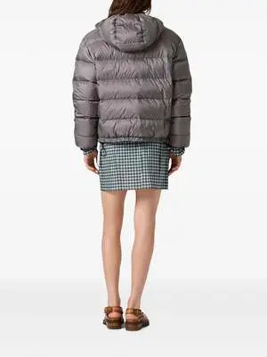 Miu Miu Light Pongé Down Hoodie Jacket