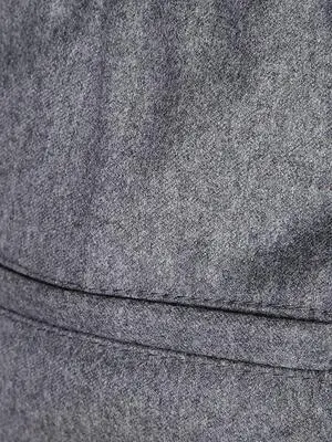 Brunello Cucinelli Wool Flannel Leisure Fit Trousers With Drawstring And Double Pleats - Gray
