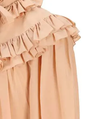 Chloé Oversized Crêpe De Chine Ruffle Top - Multicolor
