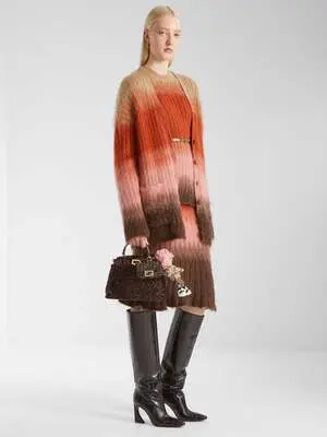 Fendi Gradient Mohair And Wool Oversized Cardigan