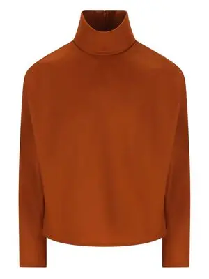 Saint Laurent High-neck Satin Top - Brown