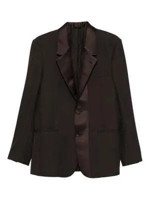 Fendi Single-breasted Wool Crêpe Tailored Blazer - Brown