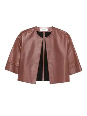 YVES SALOMON Leather Jacket - Red