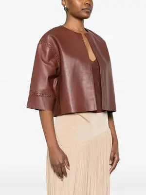 YVES SALOMON Leather Jacket - Red
