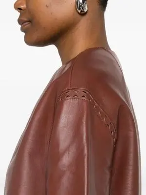 YVES SALOMON Leather Jacket - Red