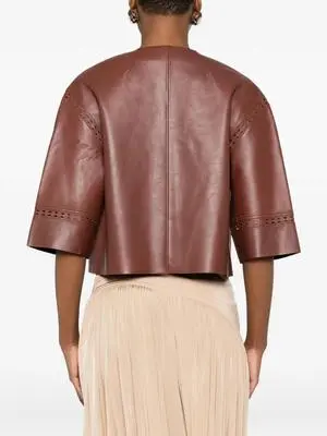YVES SALOMON Leather Jacket - Red