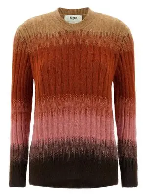 Fendi Gradient Mohair And Wool Fitted Jumper - Multicolor