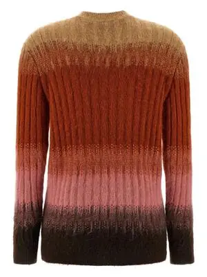 Fendi Gradient Mohair And Wool Fitted Jumper - Multicolor