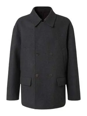 Fendi Wool Double-breasted Pea Coat - Gray
