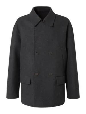 Fendi Wool Double-breasted Pea Coat - Gray