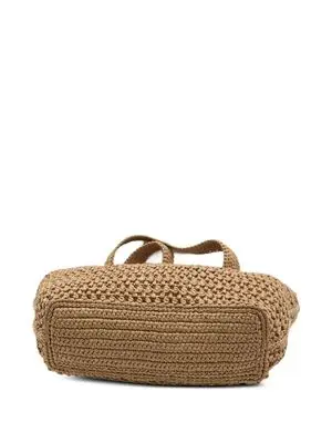 TOD'S Raffia And Leather Medium Shopping Bag