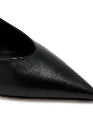 FERRAGAMO Cleya 55 S-shaped Leather Slingback - Black