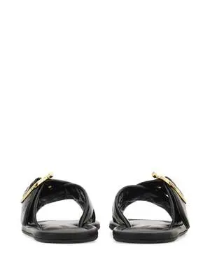 FERRAGAMO Elyzia Leather Slide - Black