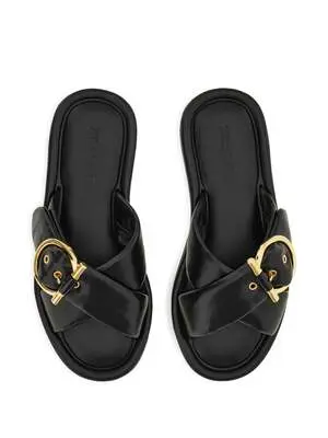 FERRAGAMO Elyzia Leather Slide - Black