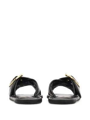 FERRAGAMO Elyzia Leather Slide - Black