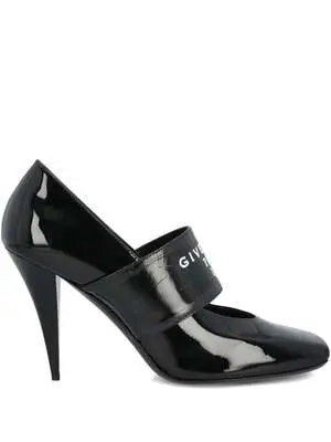 Givenchy Décolleté Sliced Square Tape In Pelle Verniciata - Black