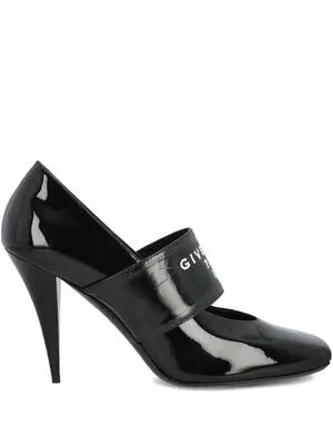 Givenchy Glossed Leather Square Toe Pumps - Black