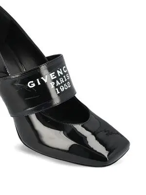 Givenchy Glossed Leather Square Toe Pumps - Black