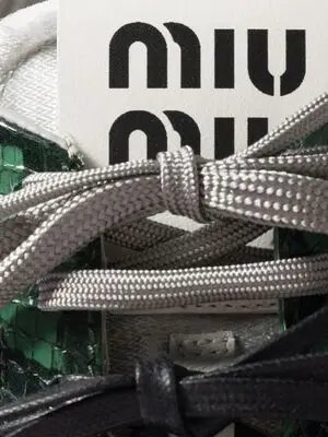 Miu Miu Gymnasium Technical Fabric And Python-print Ayers Leather Sneakers