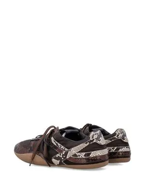 Miu Miu Gymnasium Technical Fabric And Python-print Ayers Leather Sneakers
