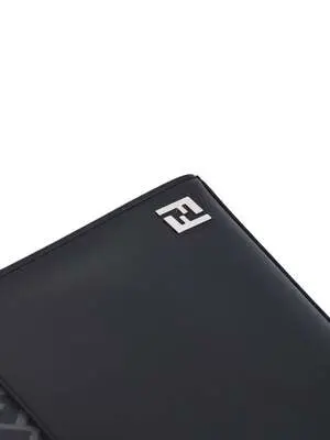 Fendi Leather And Canvas Ff Squared Clutch